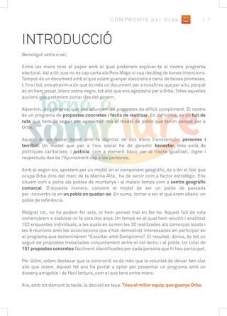 Programa electoral 2015. Compromis per Orba. | PDF