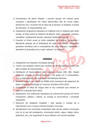 PROGRAMA ELECTORAL PSPV-FOIOS 2015 (VLC) | PDF