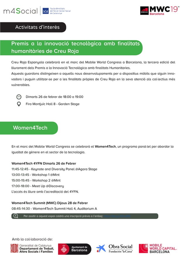 Programa estand m4Social al MWC 18 | PDF