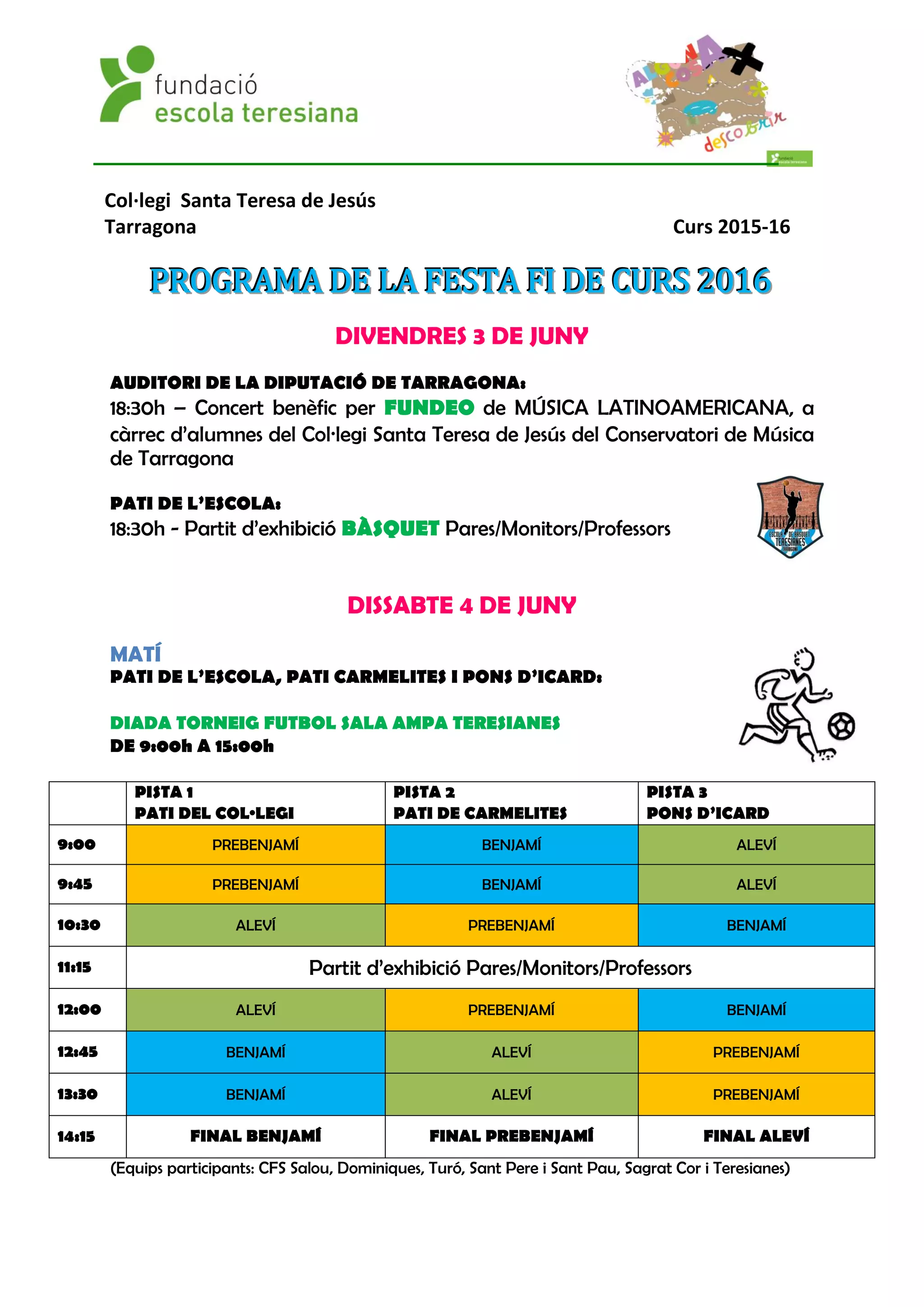Programa Festa Fi de Curs 2016 | PDF