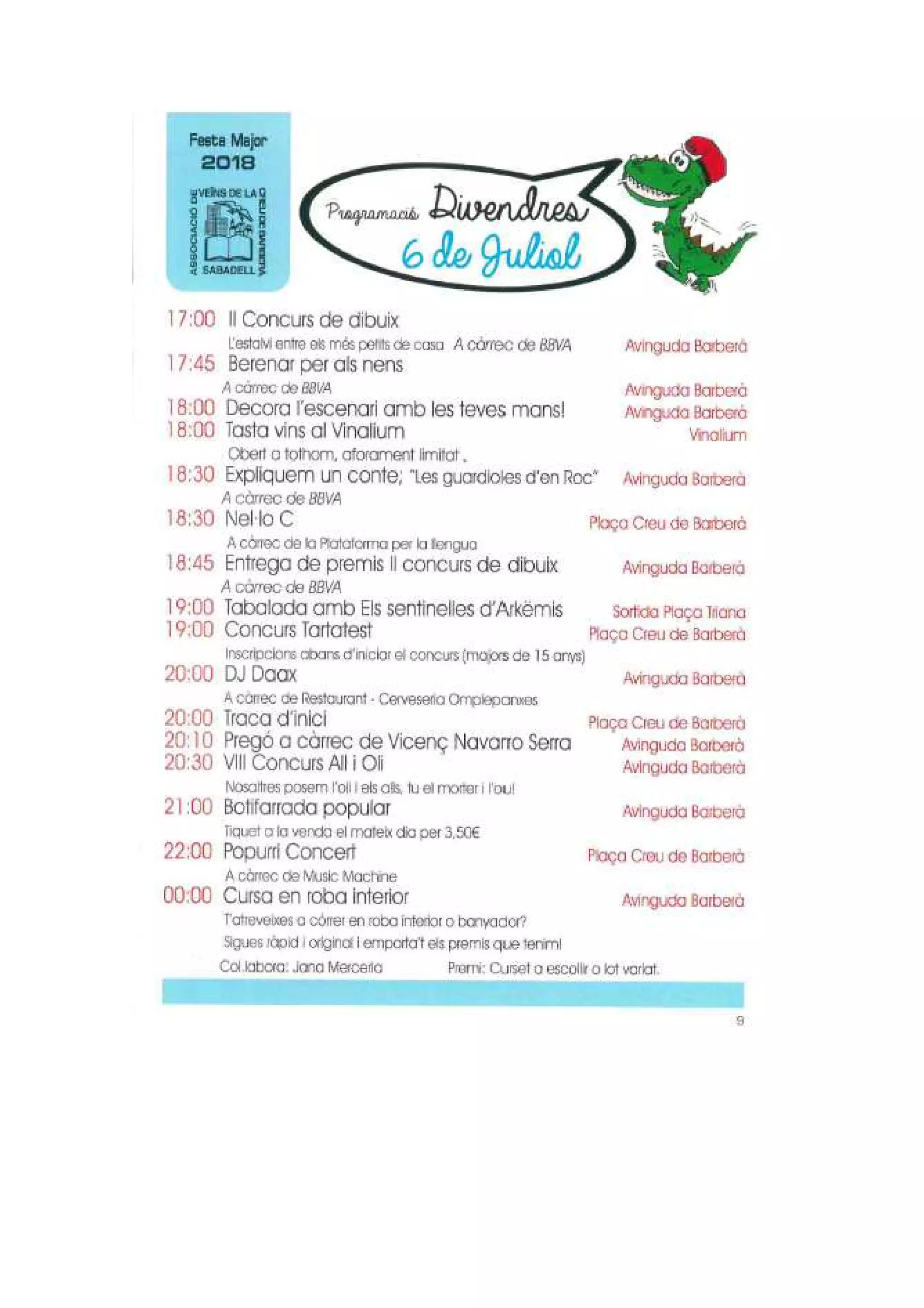 Programa Festa Major Creu de barbera | PDF