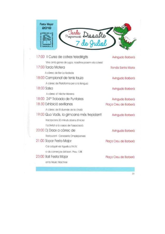 Programa Festa Major Creu de barbera | PDF