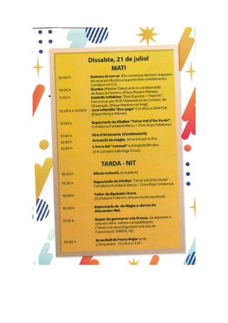 Programa de la Festa Major de l'Eixample | PDF