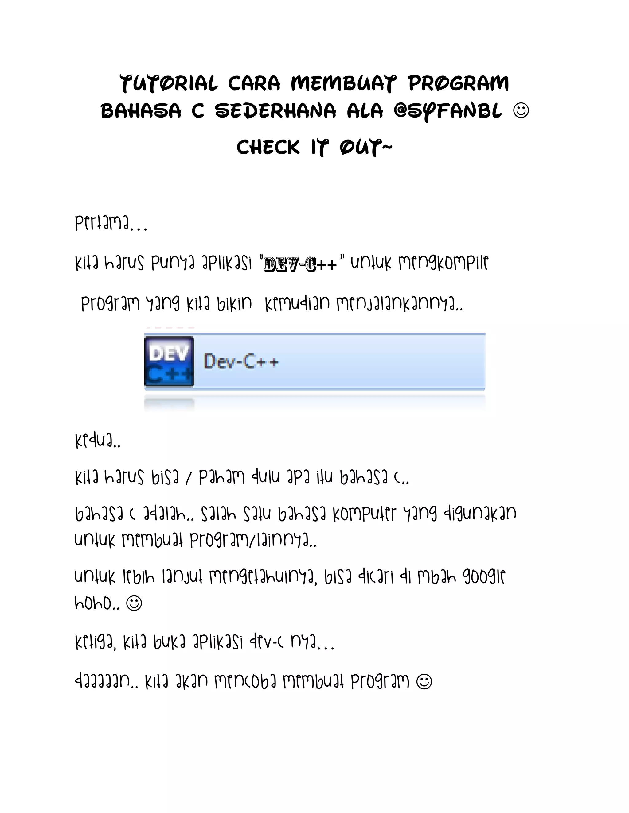 contoh program sederhana bahasa C | PDF | Free Download