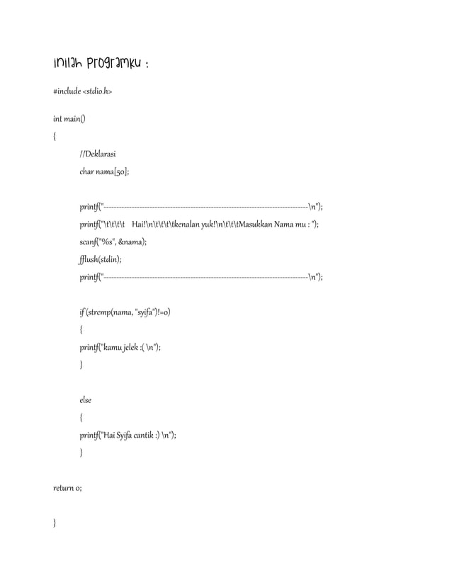 contoh program sederhana bahasa C | PDF | Free Download