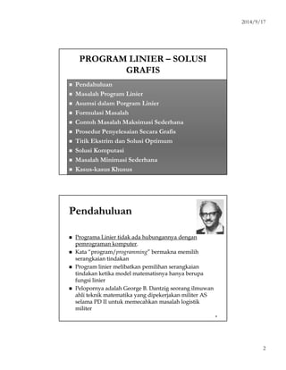 PENELITIAN OPERASIONAL - PROGRAMA LINIER SOLUSI GRAFIS | PDF