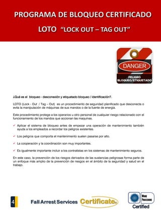 Programa_LOTO SEGURIDAD Y BLOQUEO Y ETIQUETADO | PDF