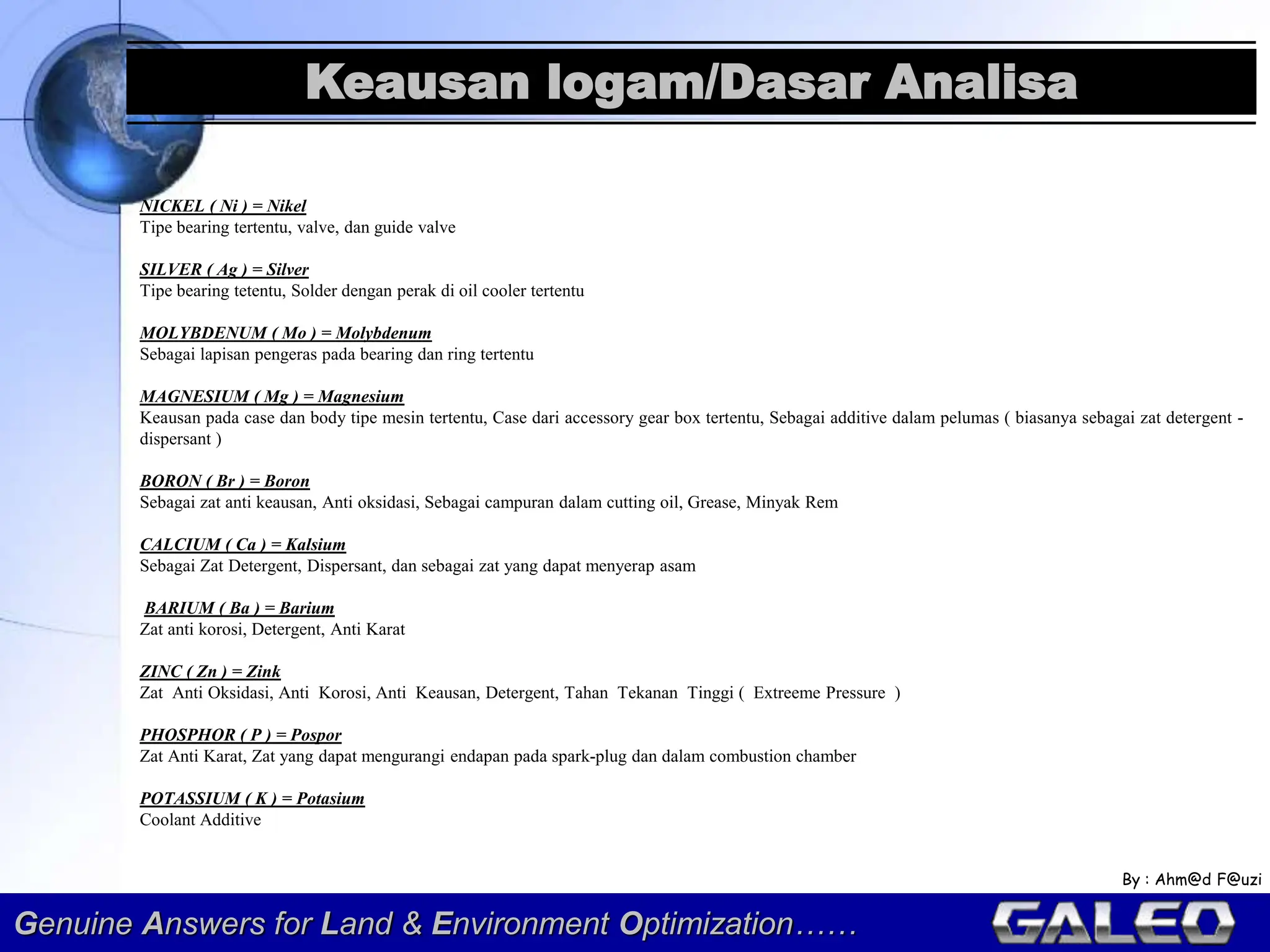 Program Analisa Pelumas New- oil analysis.ppt