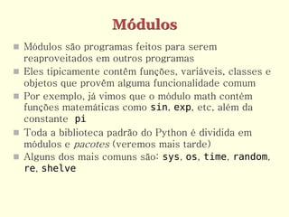 Programando em python modulos | PDF | Programming Languages | Computing