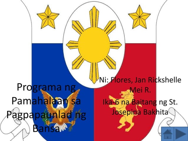 Programa ng pamahalaan sa pagpapaunlad ng pilipinas flores 6 sjb | PPTX