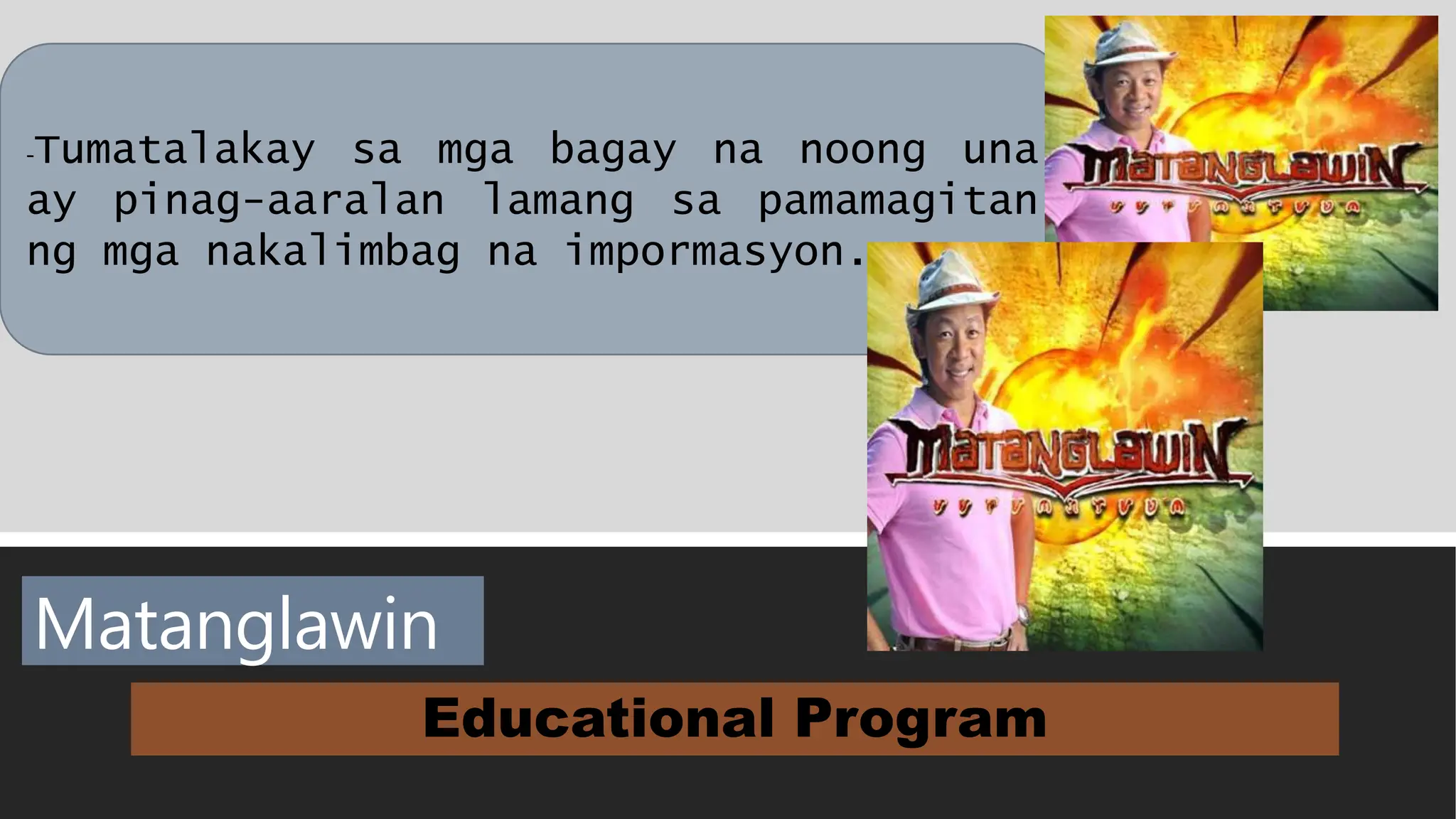 Programang pantelebisyon filipino 8 topiko | PPTX