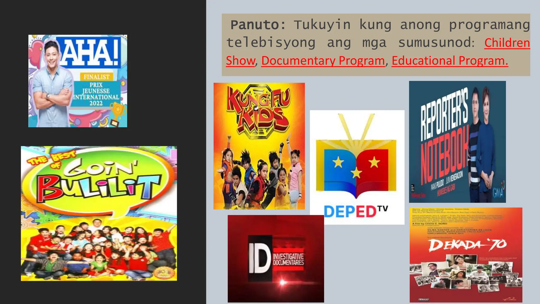 Programang pantelebisyon filipino 8 topiko | PPTX