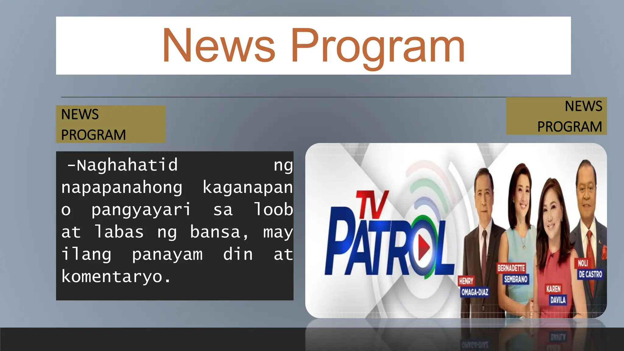 Programang pantelebisyon filipino 8 topiko | PPTX