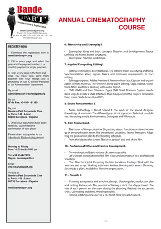 Annual cinematography course program 2016/2017. | PDF
