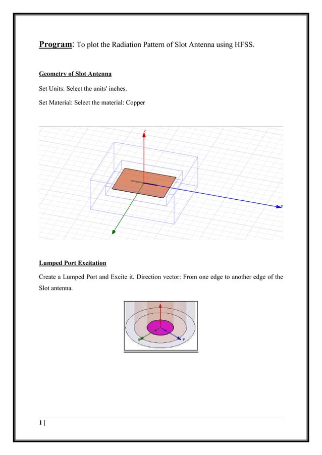 Design step for making slot antenna in HFSS | PDF