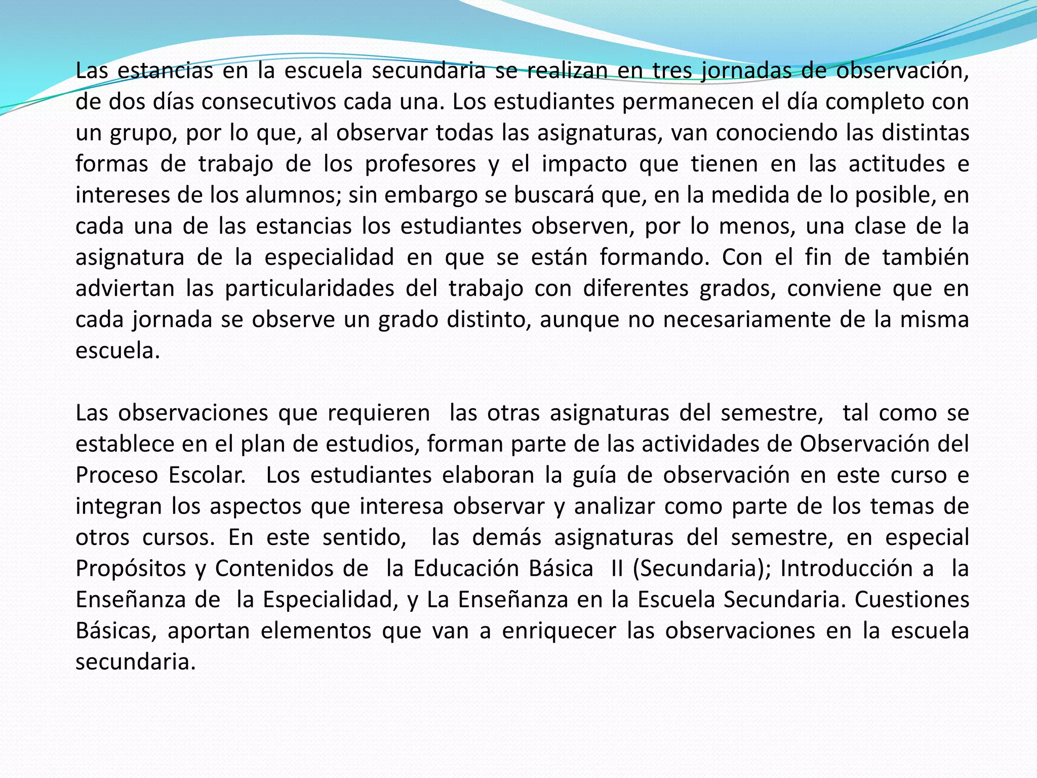 Programa observacion del proceso escolar | PPTX