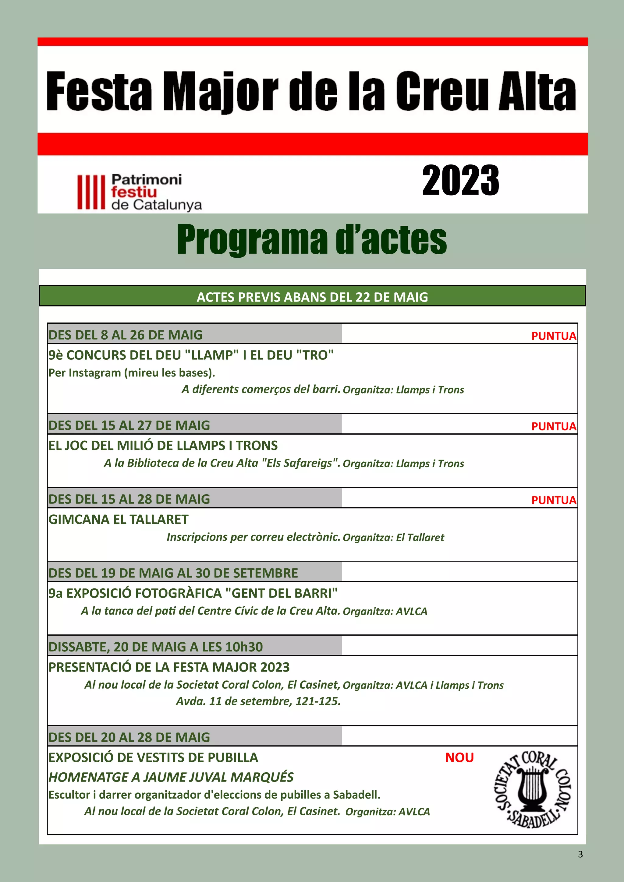 Festa Major La Creu Alta | PDF