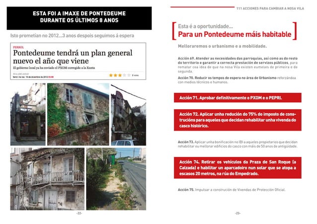 #PlanBPontedeume 111 accións para cambiar a nosa Vila | PDF