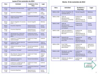 Programa por día del aniversario 35 cetis no.41