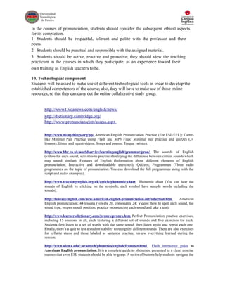 PRONUNCIATION II SYLLABUS | PDF | World/International Music | Music