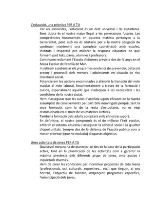 Programa de govern del PSC | PDF