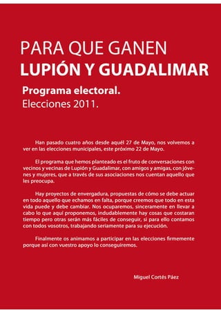 PROGRAMA ELECTORAL 2011 | PDF