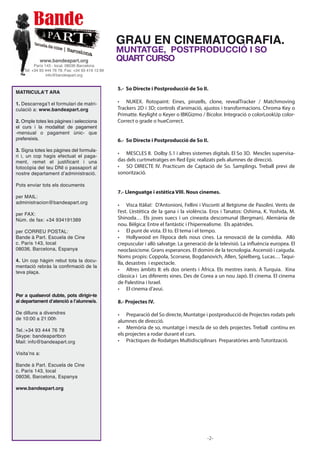 Grau en Cinematografia. Quart Curs Especialitat Muntatge, Postproducció i So 2016/2017 | PDF ...