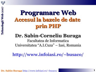 Programare Web - Accesul la baze de date prin PHP | PPT