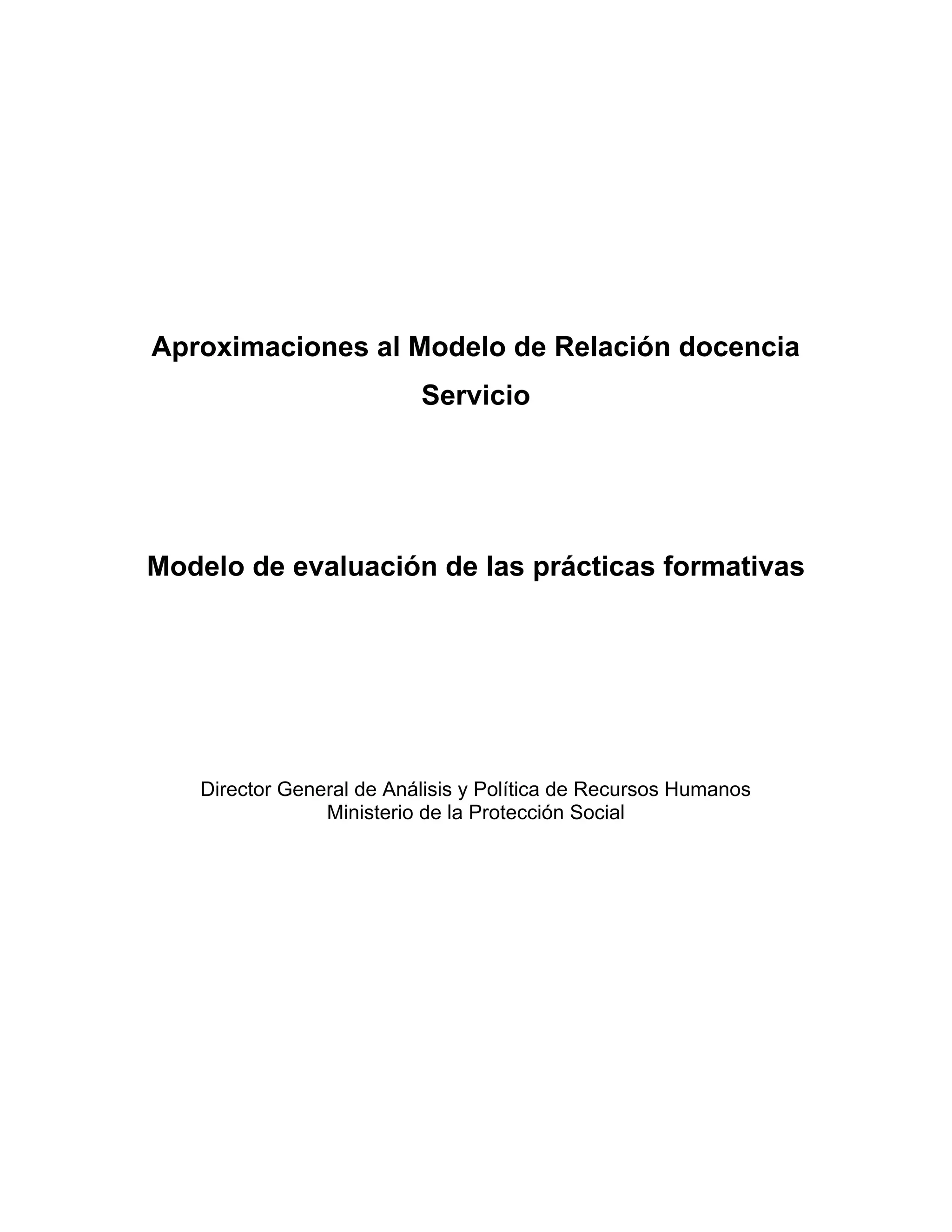 Programa relacion docencia_servicio_modelo_de_evaluacion | PDF