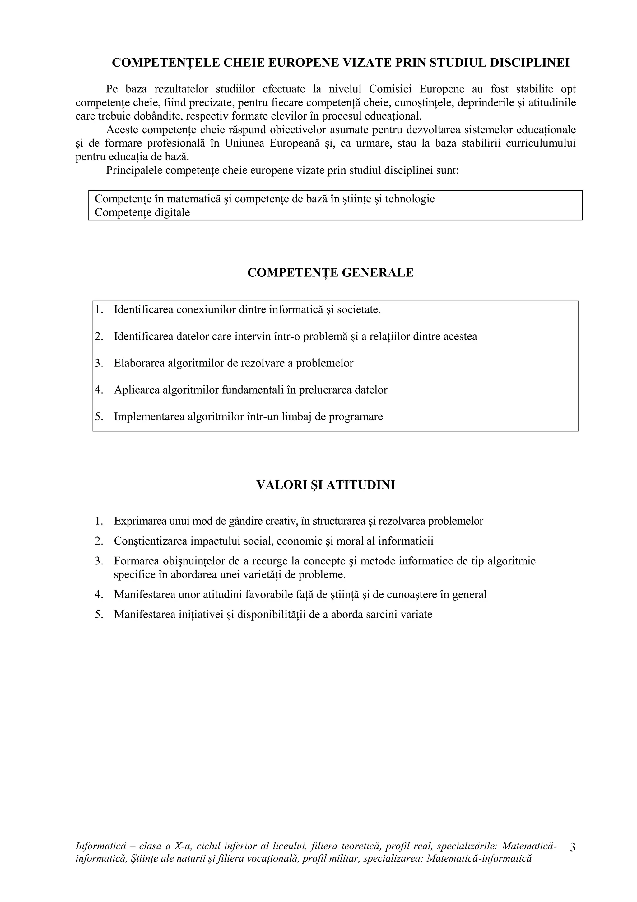 Programa scolara de_informatica_10 | PDF