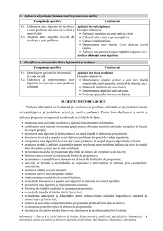 Programa scolara de_informatica_10 | PDF