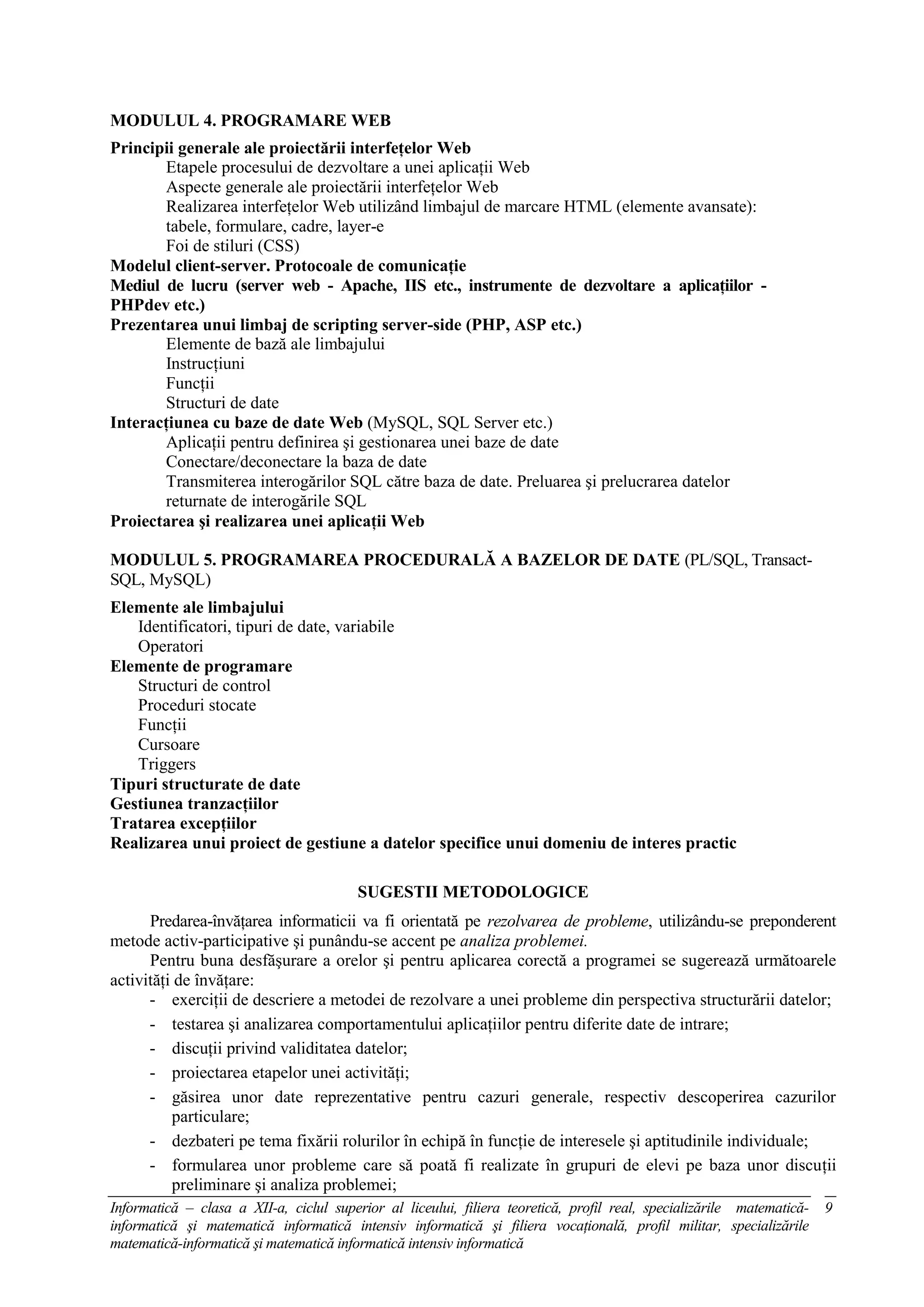 Programa scolara de_informatica_informatica-intensiv_12 | PDF