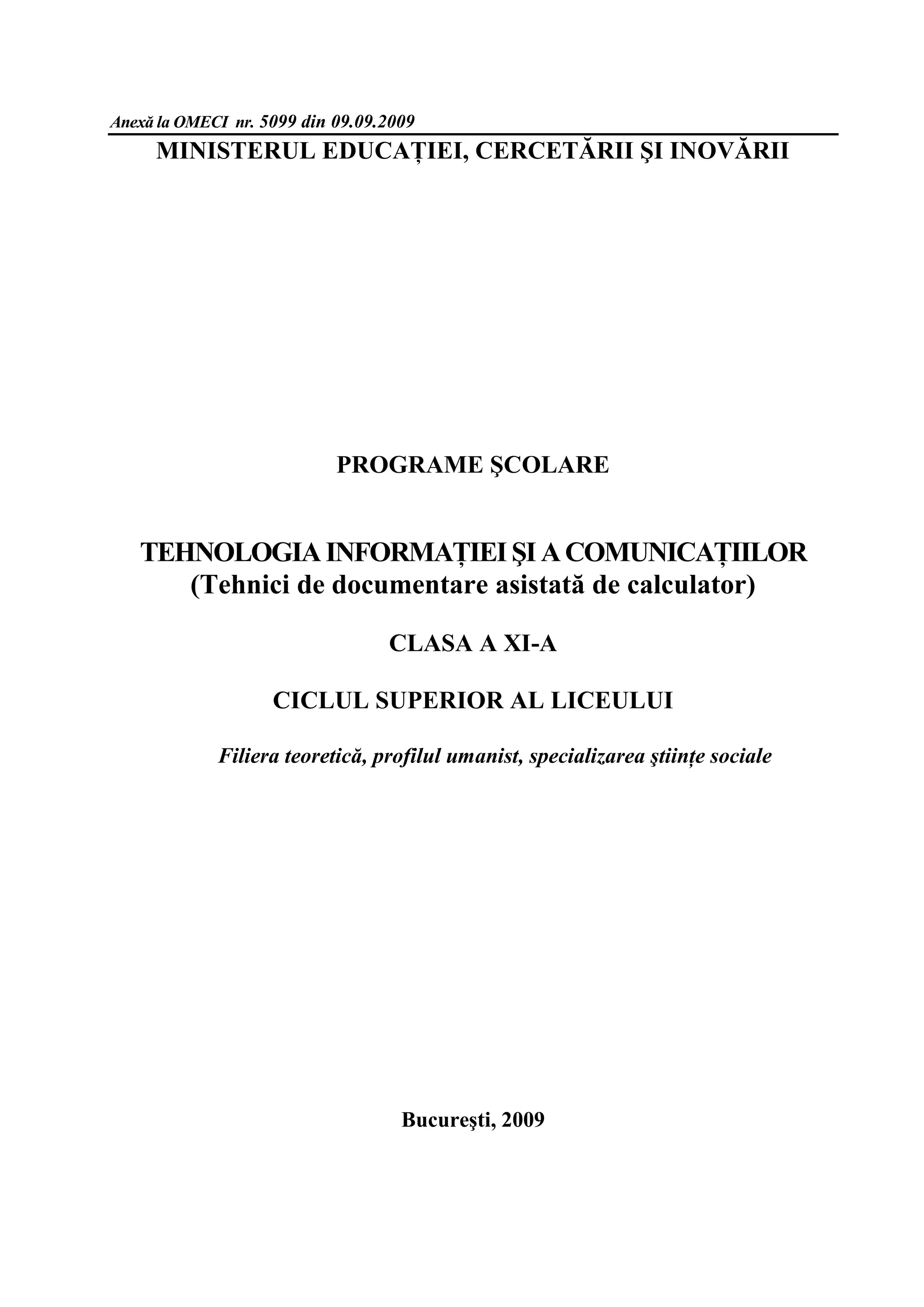 Programa scolara tic-st-sociale_11 | PDF