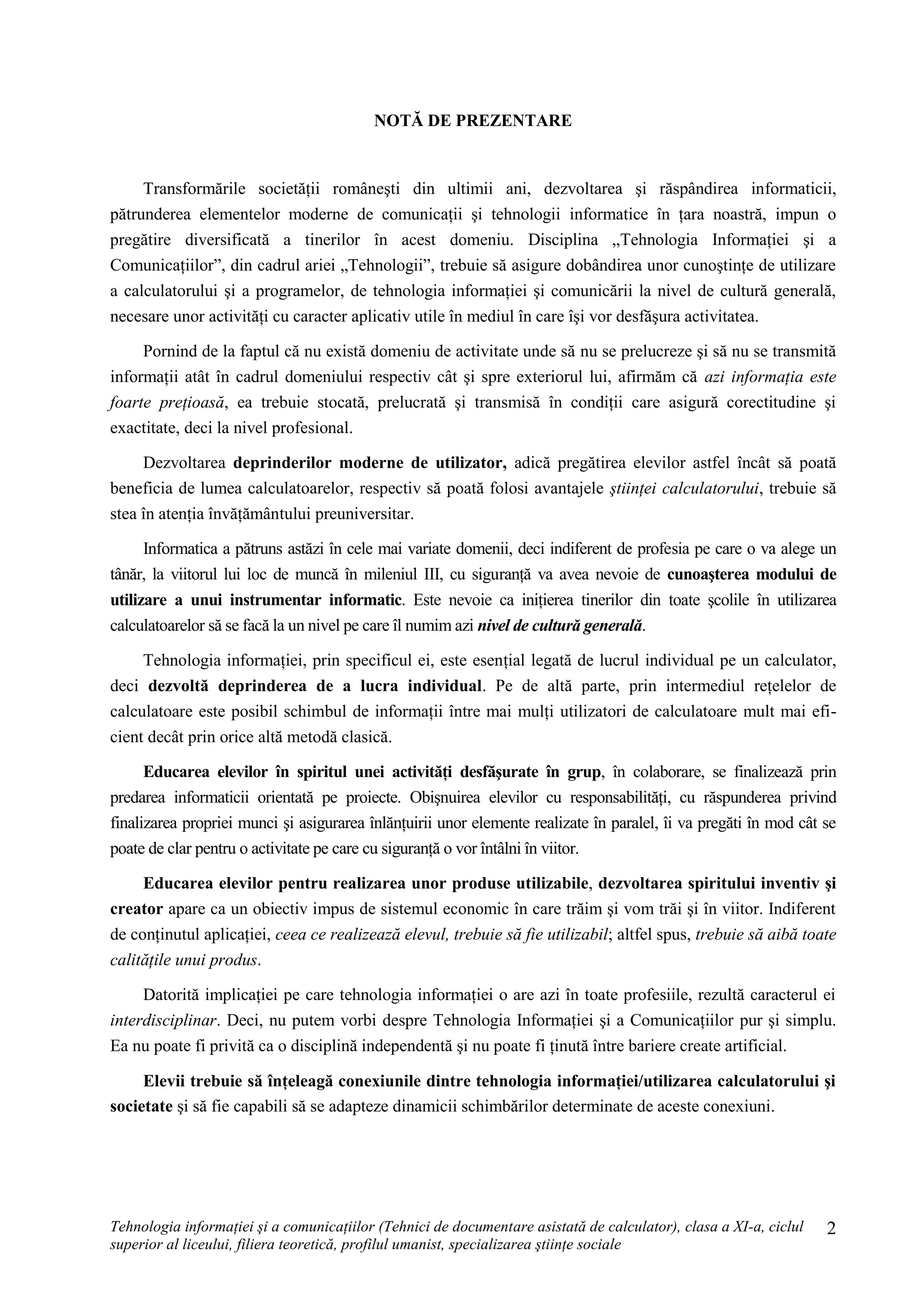 Programa scolara tic-st-sociale_11 | PDF