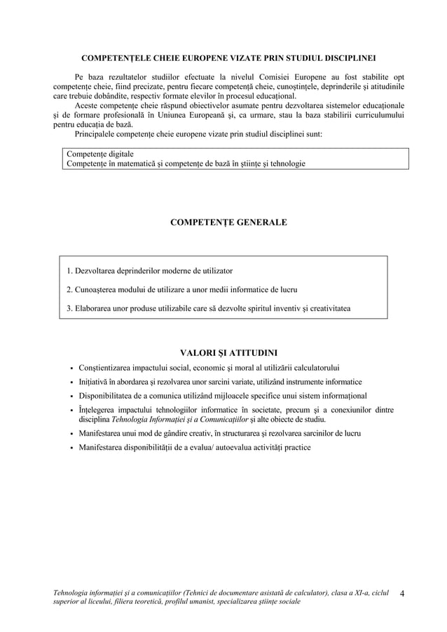 Programa scolara tic-st-sociale_11 | PDF