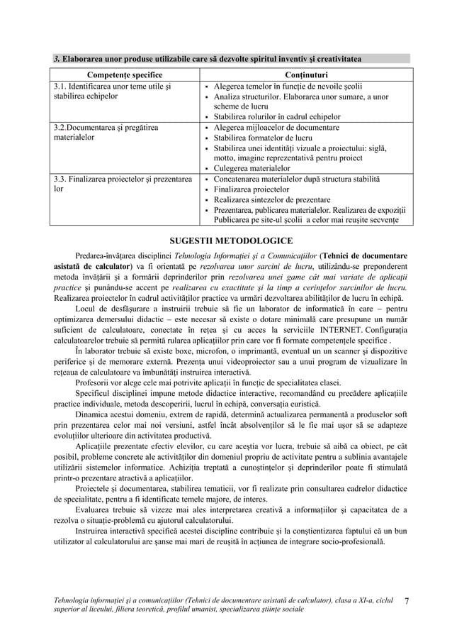 Programa scolara tic-st-sociale_11 | PDF