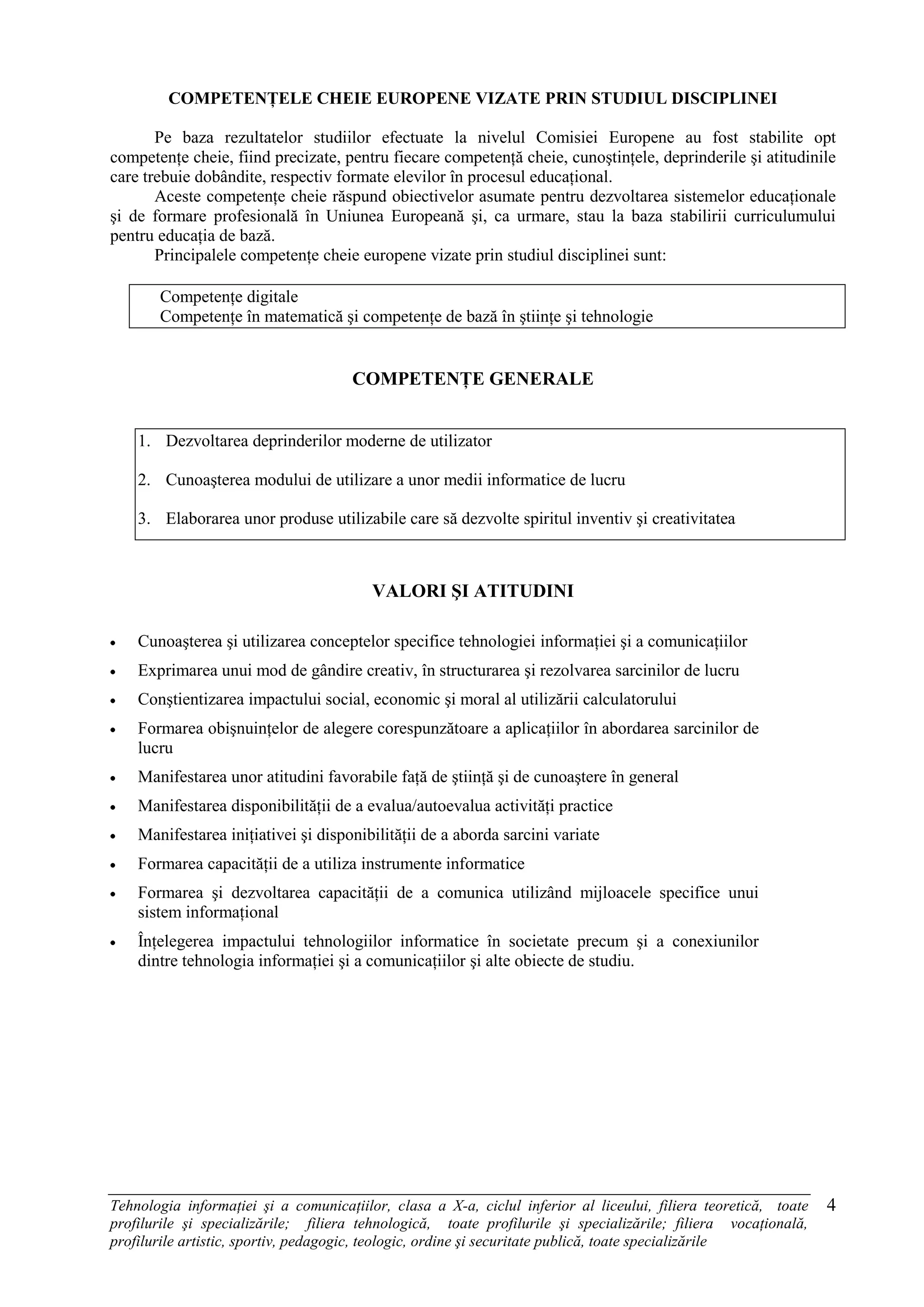 Programa scolara tic_10 | PDF