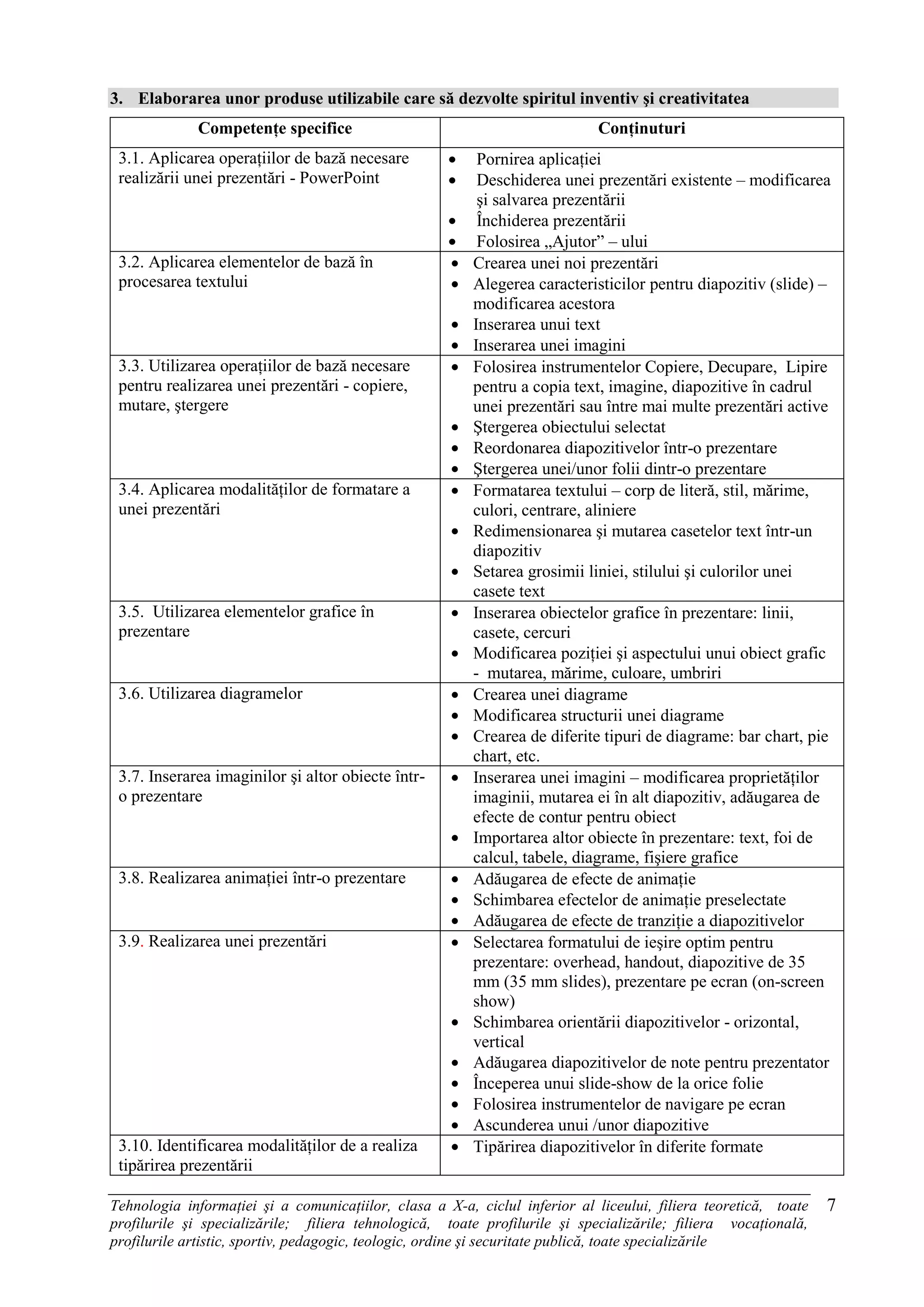 Programa scolara tic_10 | PDF