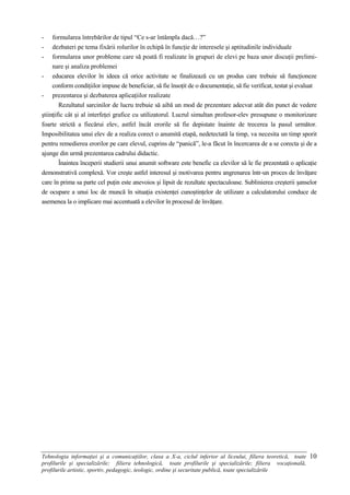 Programa scolara tic_10 | PDF