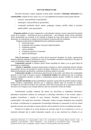 Programa scolara tic_10 | PDF