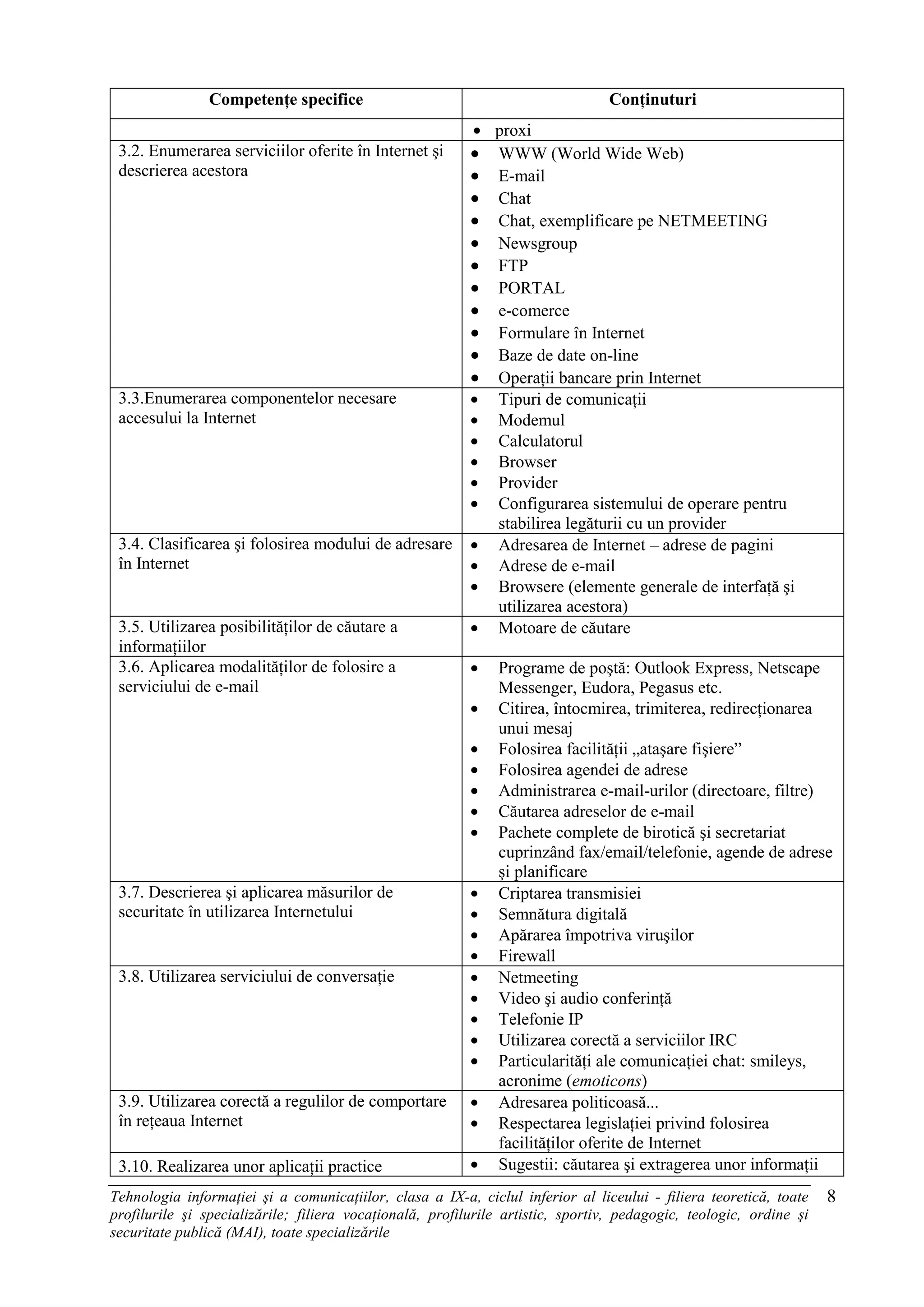 Programa scolara tic_9 | PDF
