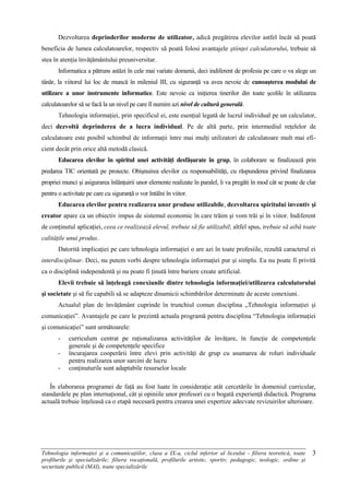 Programa scolara tic_9 | PDF