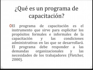 Programas de capacitación | PPTX