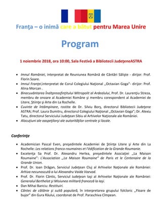 Franţa – o inimă care a bătut pentru Marea Unire | PDF