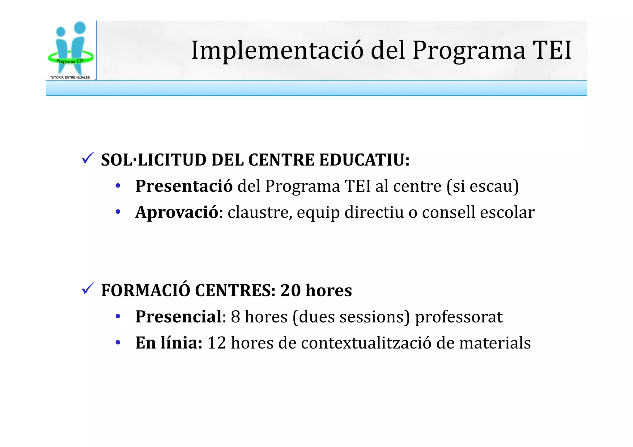 Programa TEI. Tutoria entre iguals. Andrés González | PPT