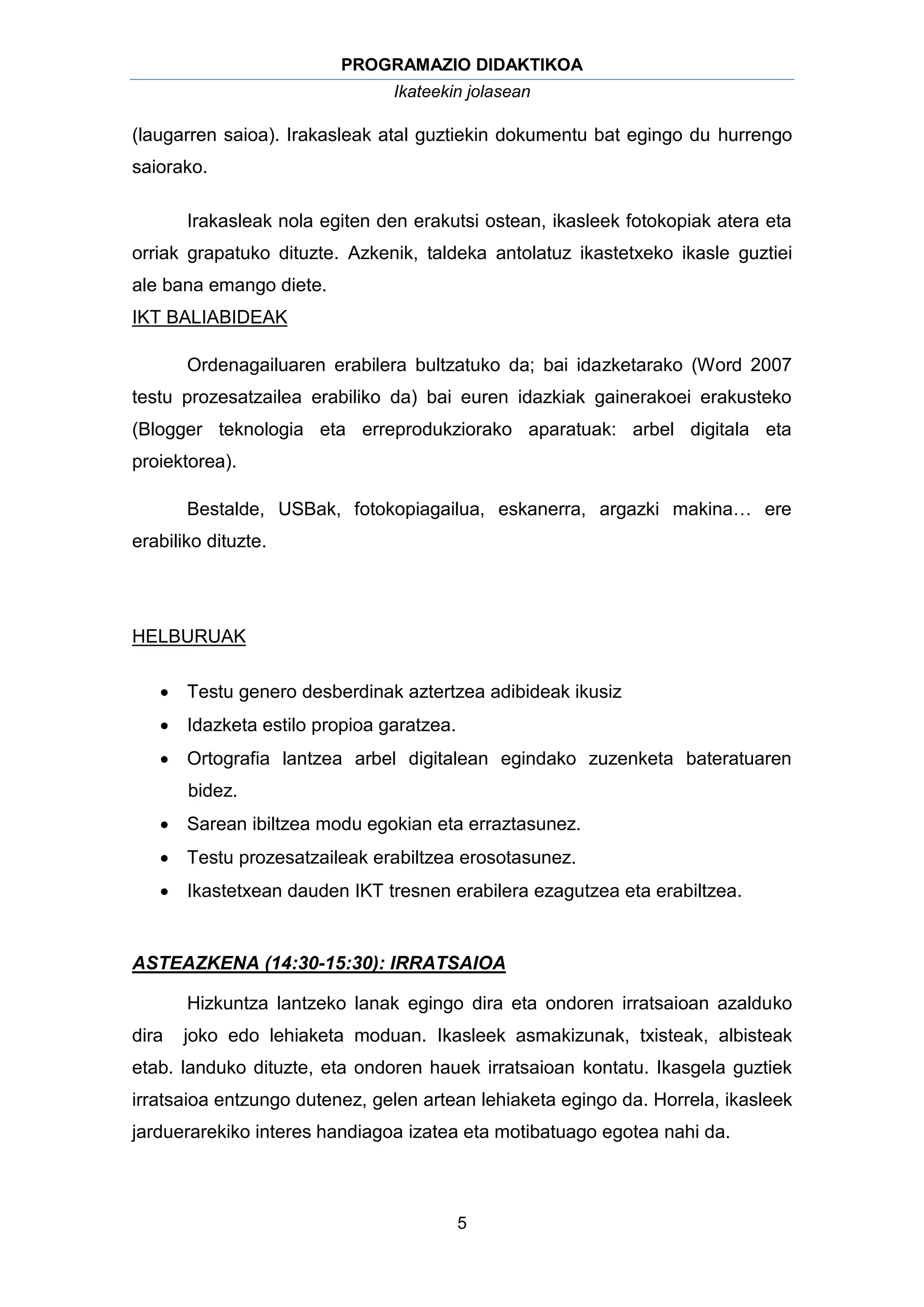 Programazio diaktikoa | PDF