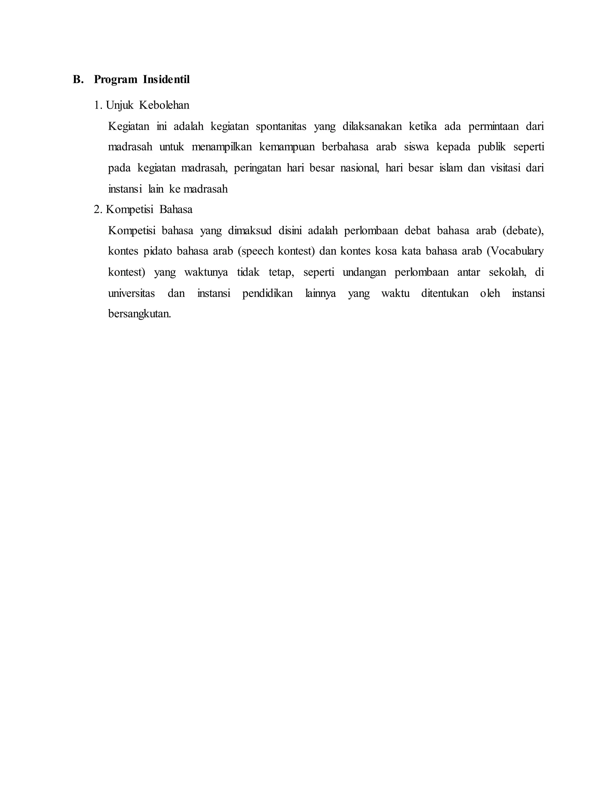 Program bahasa arab | DOCX