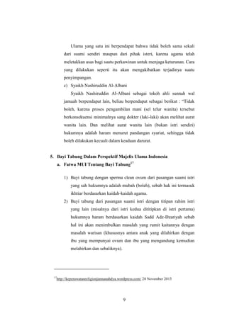 Bayi tabung dalam perspektif MUI | DOCX