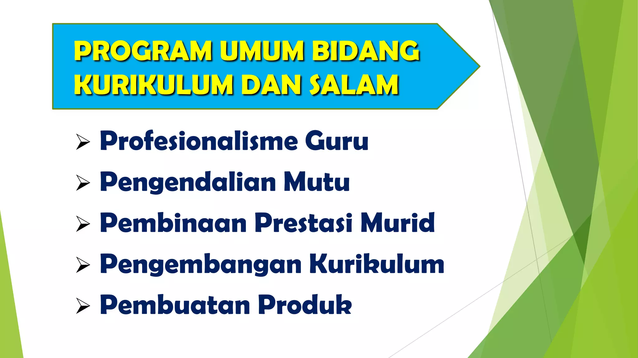 Program bidang kurikulum dan salam | PPT