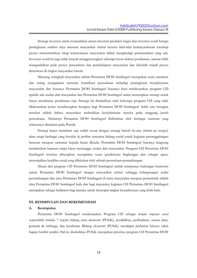 Program community development Pertamina Sebagai Wujud CSR | PDF